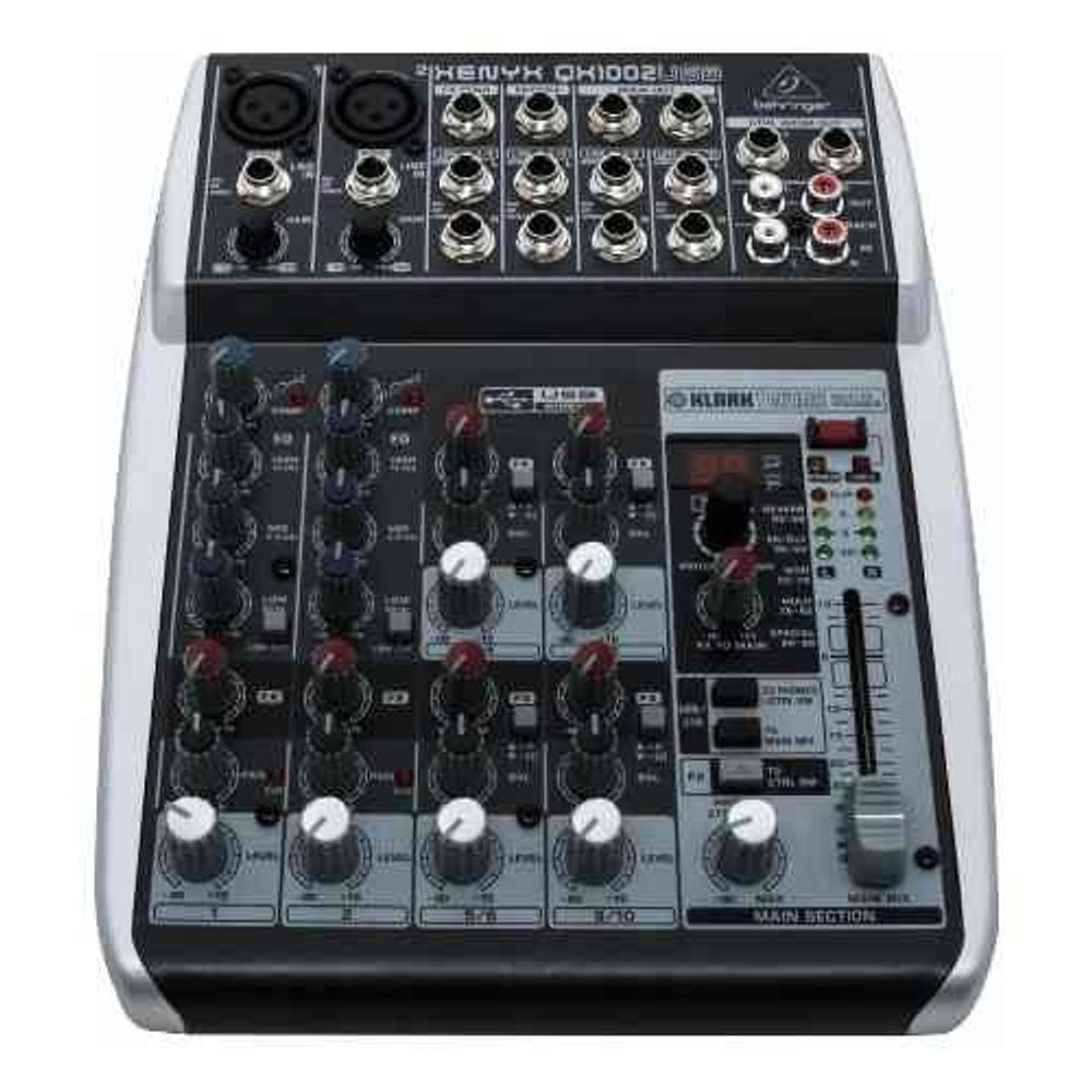 MESA DE SOM 10 CANAIS XENYX QX1002 USB BEHRINGER - enterlight
