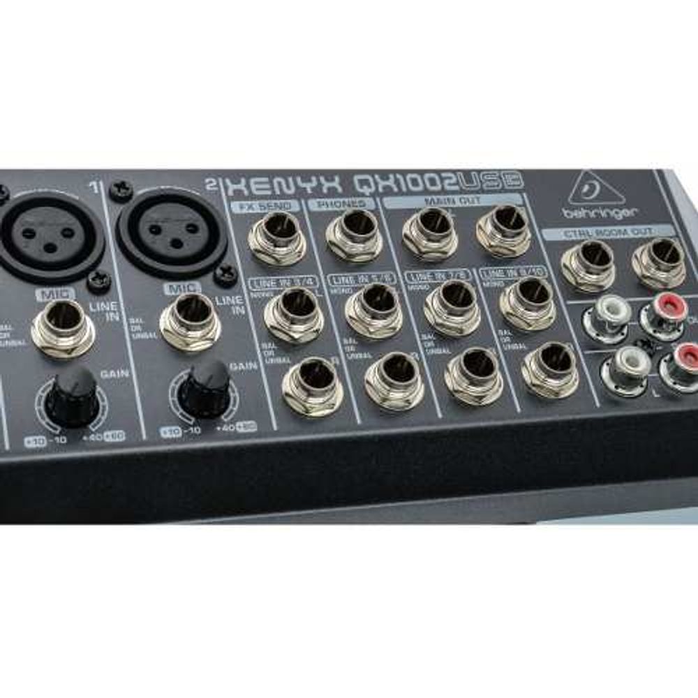 MESA DE SOM 10 CANAIS XENYX QX1002 USB BEHRINGER - enterlight