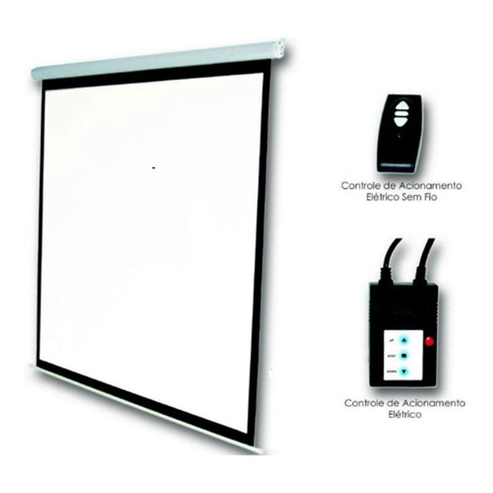 TELA PARA PROJECAO 120 POLEGADAS RETRATIL ELETRICA 127V CSR - enterlight