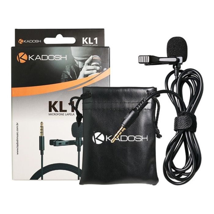 MICROFONE COM FIO LAPELA PARA CAMERA CELULAR KL1 KADOSH - enterlight