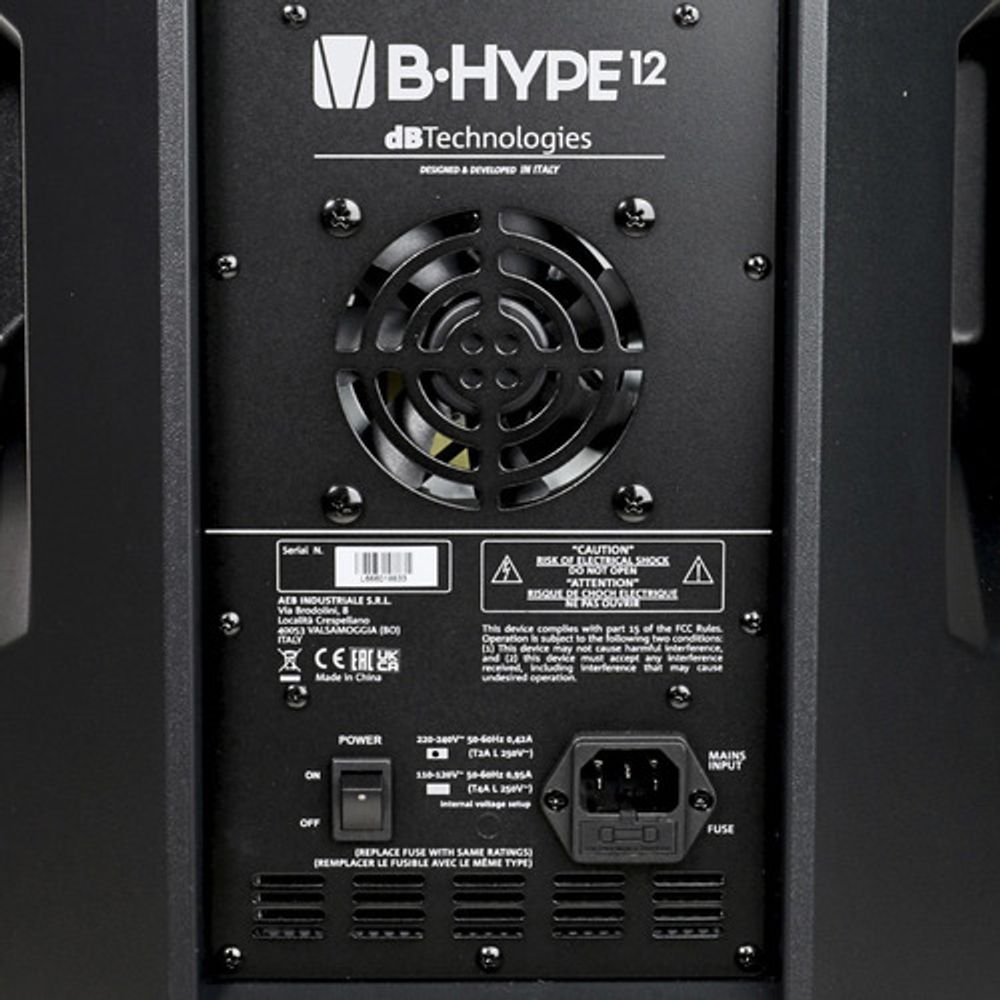 CAIXA DE SOM ATIVA 12 POLEGADAS 220V B HYPE 12 DB TECHNOLOGIES - enterlight