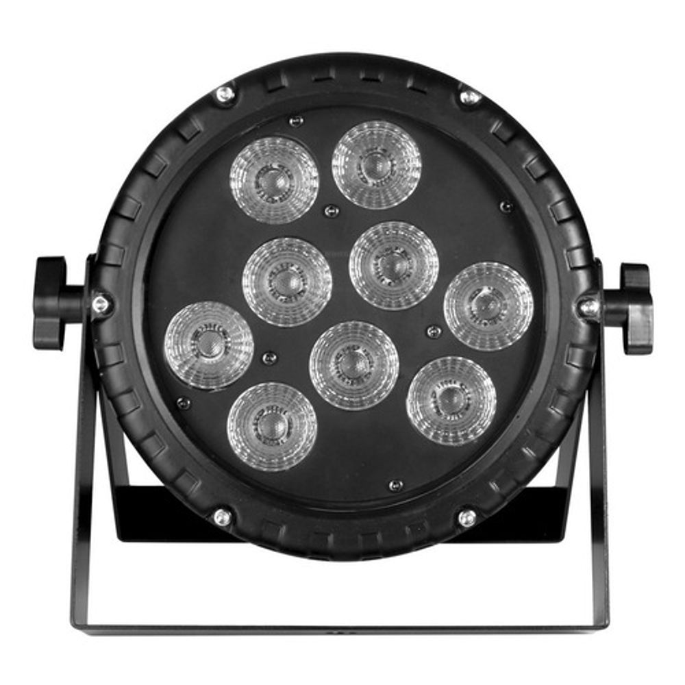 REFLETOR LED PAR 64 SLIM 9 LEDS 18W RGBWA + UV PROVA DGUA IP65 SK-QA0918 SKYPIX - enterlight